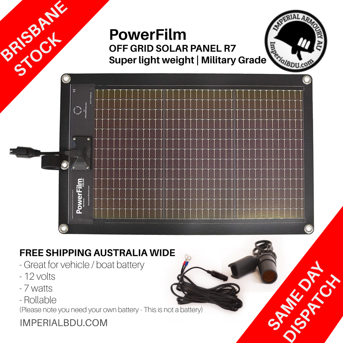 PowerFilm R7 - 7 Watt Rollable Solar Panel |AUSTRALIA | Military Grade ...