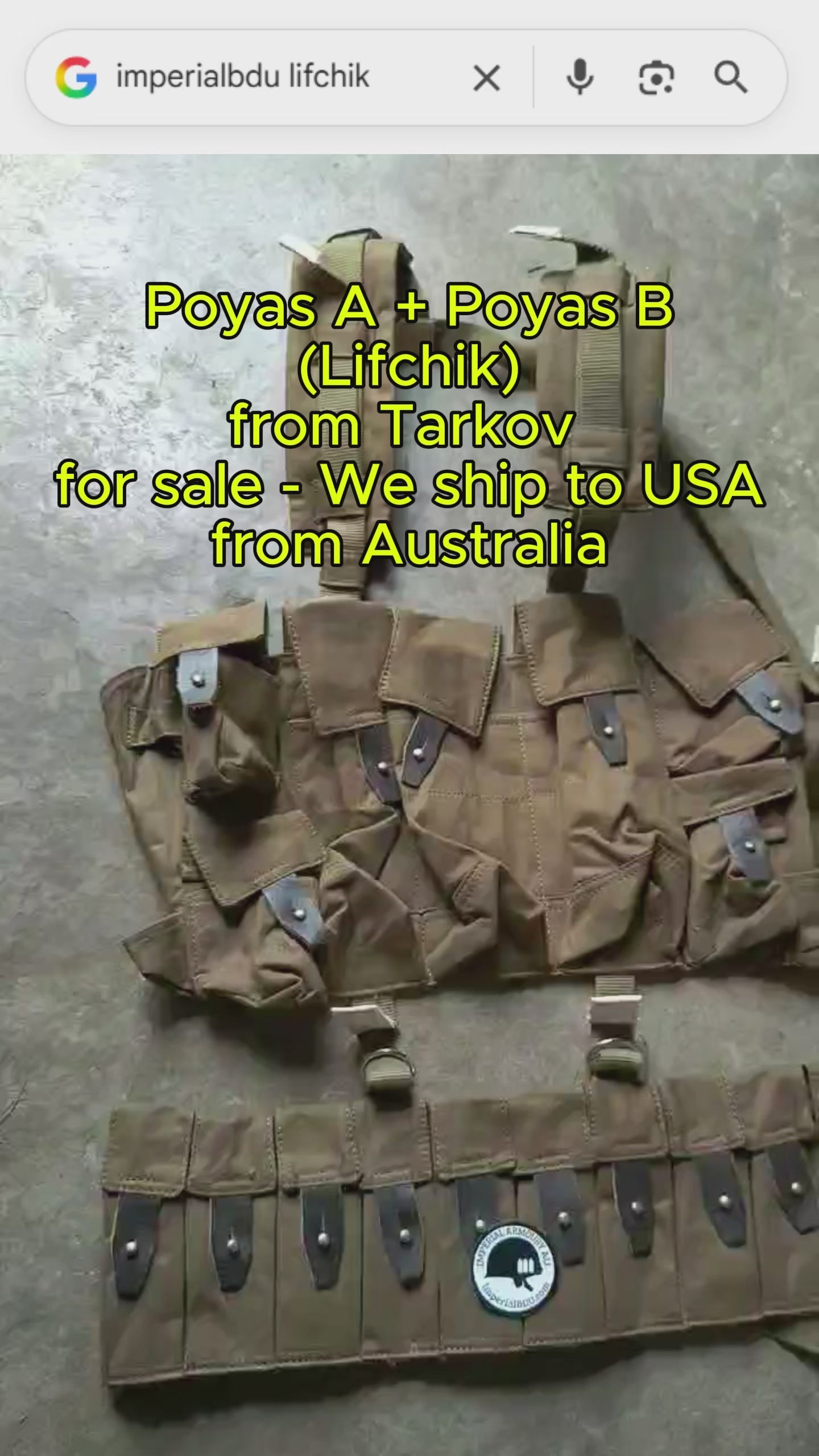 Buy Poyas-A + Poyas-B gear rig, Lifchik R22 Chest Rig - From Australia ...